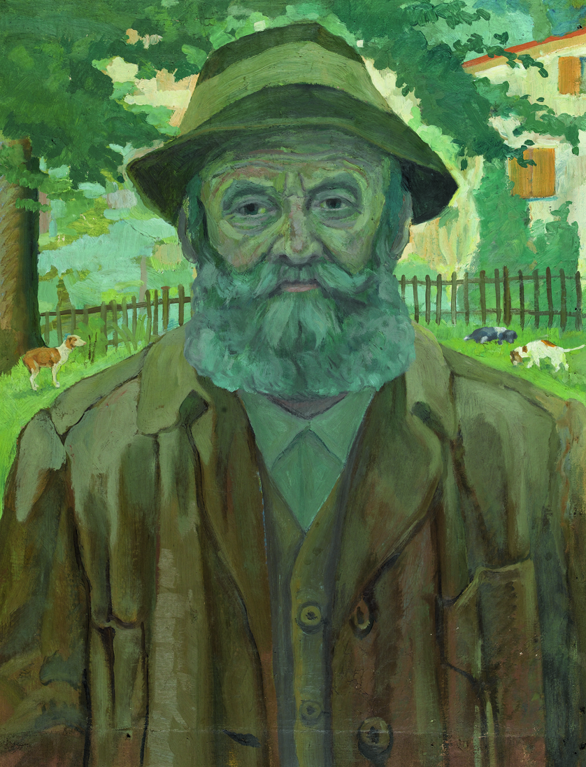 Karl Friedrich Schobinger «Selbstbildnis mit drei Jagdhunden» – 1946 ...