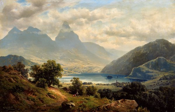 Adolf Mosengel «Blick auf den Lauerzersee» – 1873 - Gloggner Auktionen